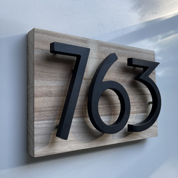 15cm 6 Inch ABS Black House Numbers Outdoor Floating Modern Apartment ...
