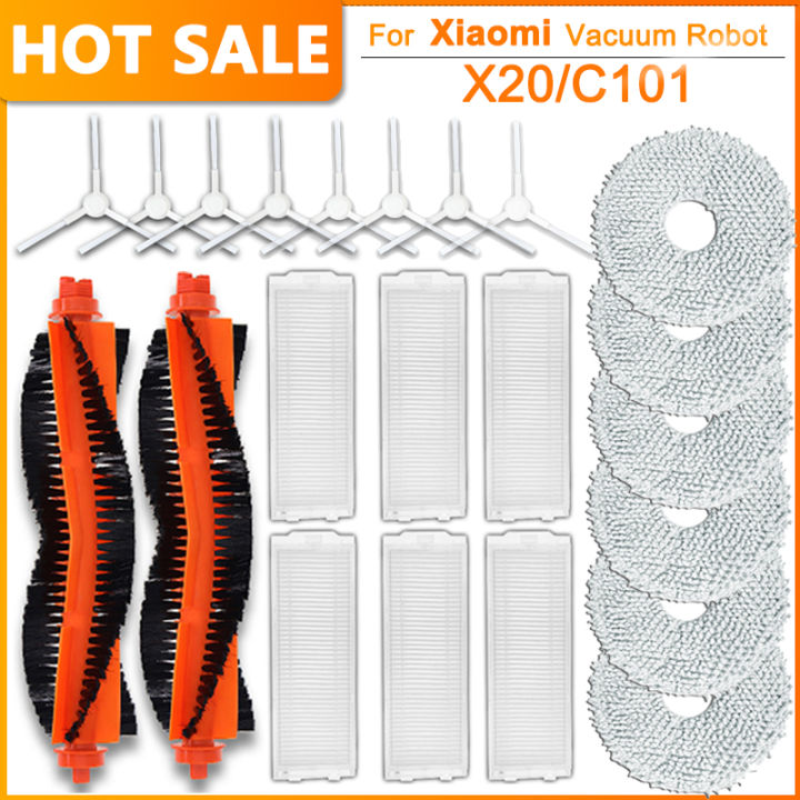 อะไหล่ผ้าไม้ถูพื้น2/C101แปรงเครื่องดูดฝุ่นอัตโนมัติเองสำหรับ Xiaomi X20เครื่องดูดฝุ่นไร้สาย ...