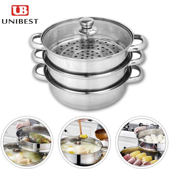 Unibest UB879 Stainless Steel 3-Layer Steamer Pot | Lazada PH