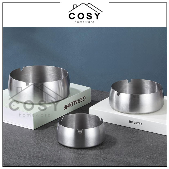 COSY Asbak Rokok Stainless Tempat Mangkok Bulat Bahan Premium Tebal ...