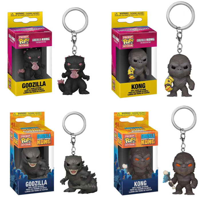 Anime King Kong VS Godzilla 2 Keychains PVC King Kong Godzilla ...