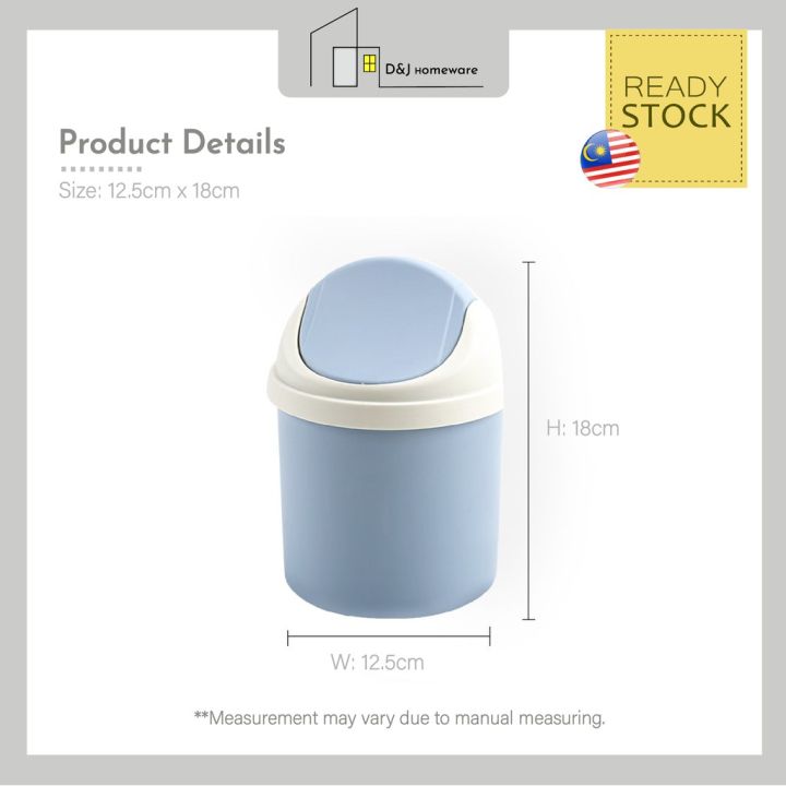 Mini Dustbin Swing-Top Rubbish Bin Trash Can Garbage Waste Container ...