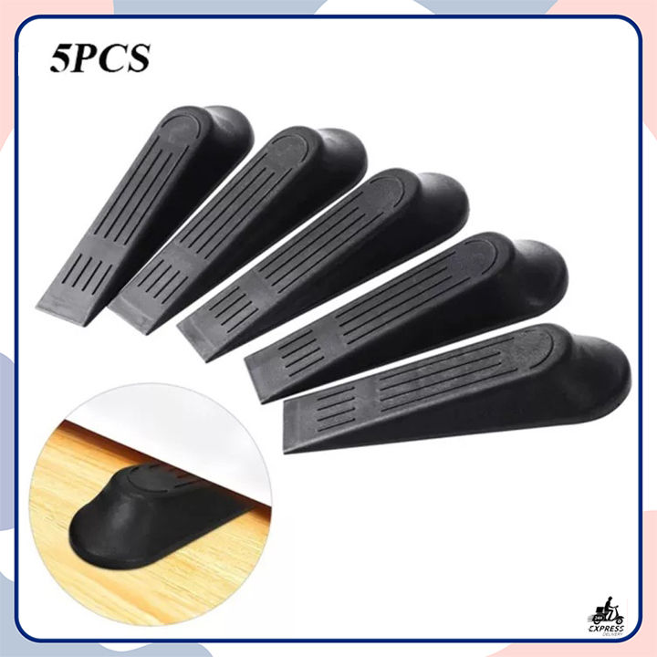 Black Door Stops Stoppers Wedges Block Holder Buffers Safe Door Stopper ...