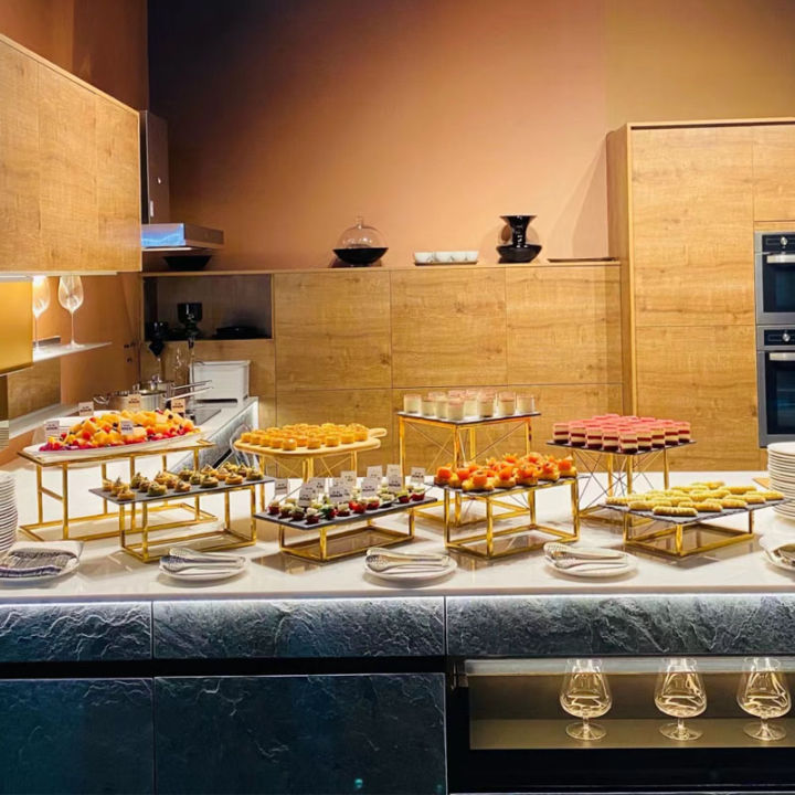 Golden dessert table stainless steel display rack cake dessert rack ...