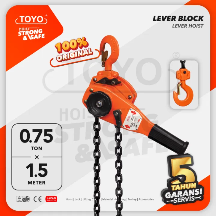TOYO Lever Block / Lever Hoist 0.75 Ton x 1.5 Meter | Lazada Indonesia