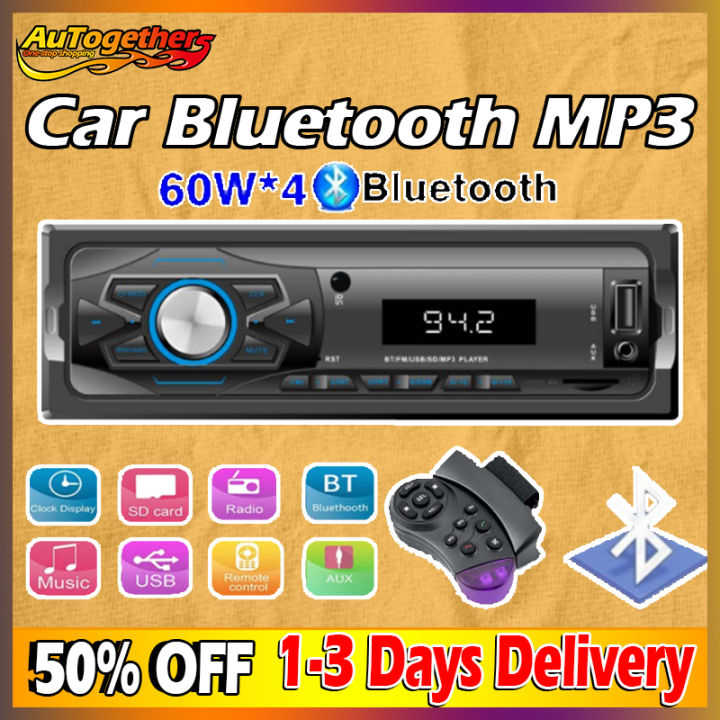 2USB Bluetooth MP3 Player 1 Din Car In-Dash Stereo Audio FM Bluetooth ...