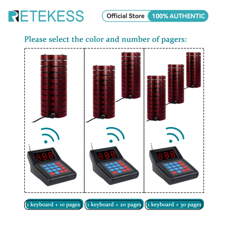 Retekess TD165(SU-668) Pager System for Office Max 999 Beepers Wireless ...