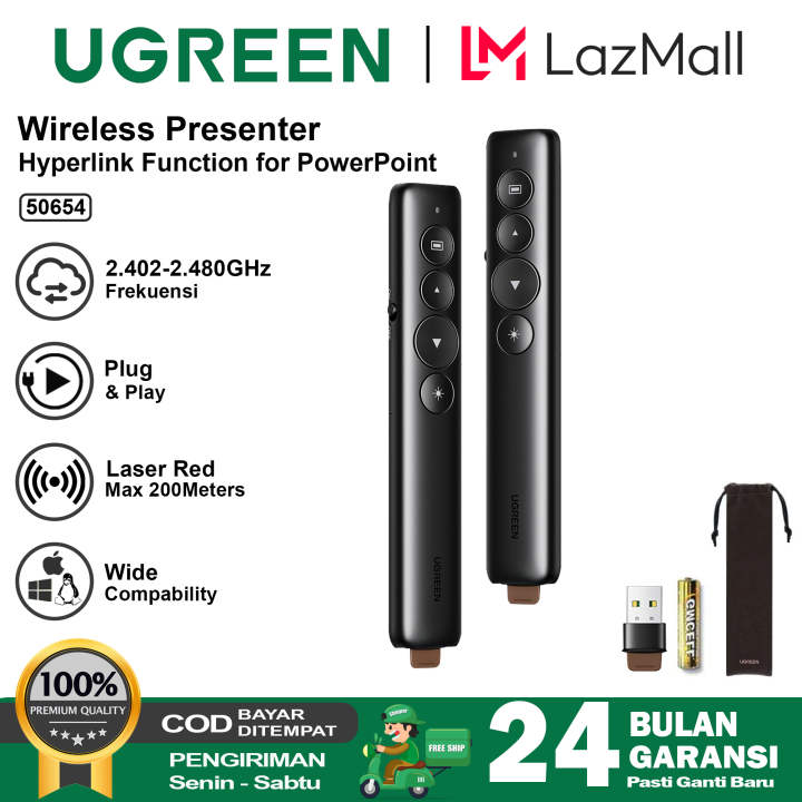 UGREEN Wireless Laser Pointer Remote Control Presenter Support Hyperlink | Lazada Indonesia