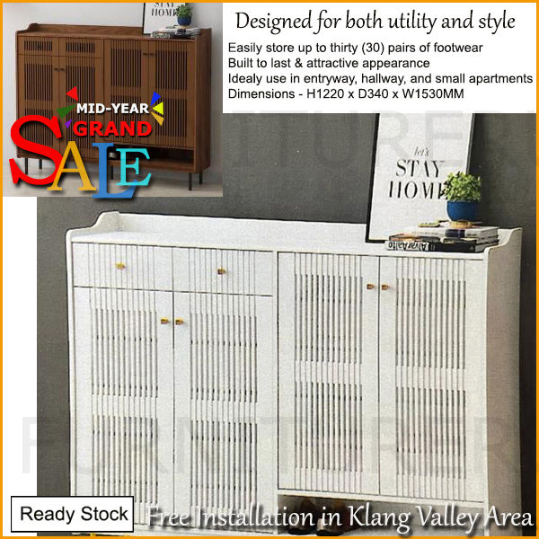 🍍MidYear Sale🔥Yuki Shoe Storage Cabinet with Door Drawer for 30 Pairs ...