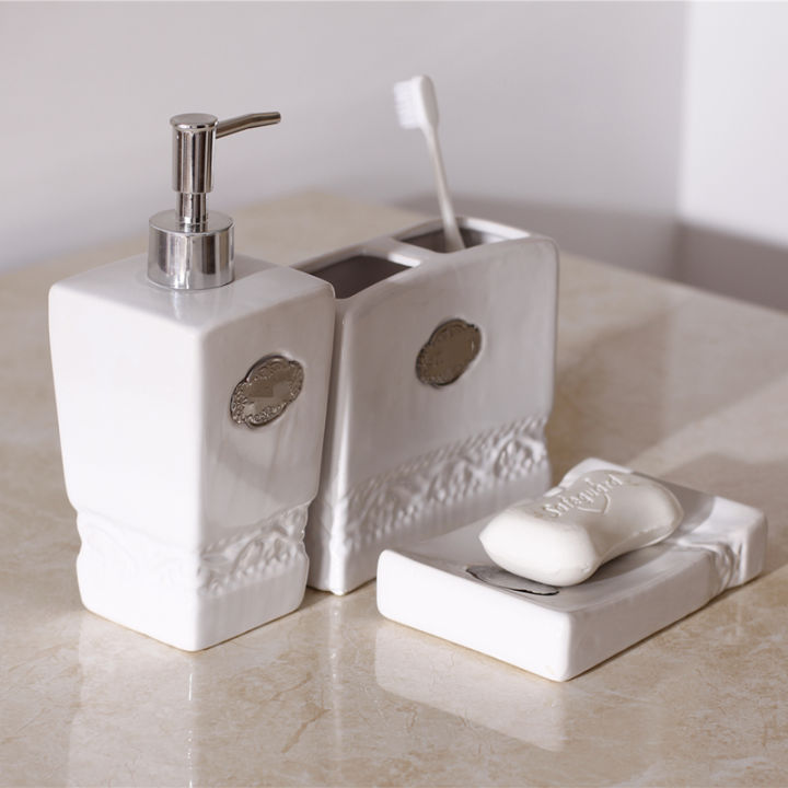 European-style foreign trade bathroom toiletries set ceramic five-piece ...