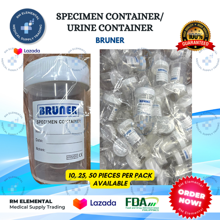 Specimen Container 60ml / Urine Container BRUNER 10, 25, 50 pieces PACK ...