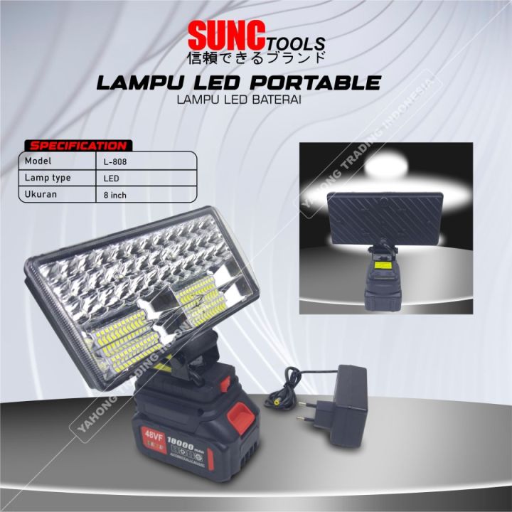 Lampu LED Portable 8" inch Tenaga Baterai SUNC TOOLS | Lazada Indonesia