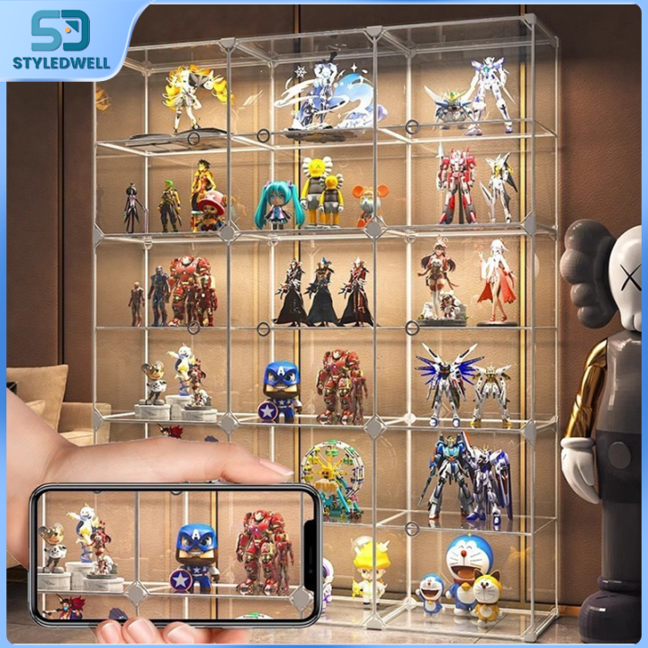 Display Cabinet Transparent Glass Showcase Home Storage Cabinet Hand ...