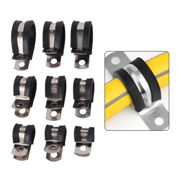 25mm 2pcs 304 Stainless Steel R-type Rubber Strip Card Lined Clips ...