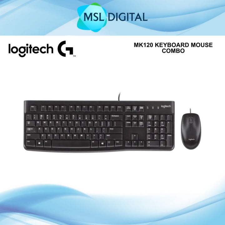 Logitech Mk120 Wired Keyboard And Mouse Combo Plug And Play Comfortable Quiet Typing Lazada