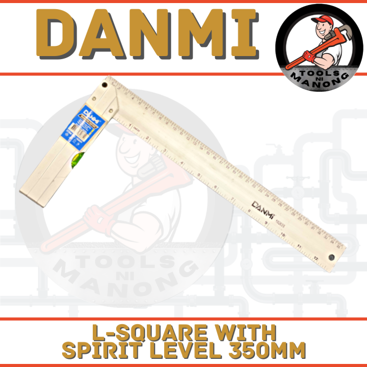 Tools Ni Manong Danmi L Square Eskwala with Spirit Level 12" 350mm Aluminum Alloy High Quality ...
