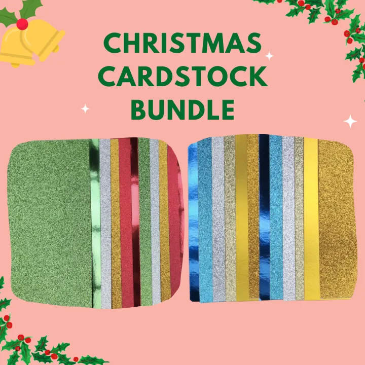 Christmas Cardstock Bundle A4 240 gsm Cardstock Craft Kit Christmas Art ...