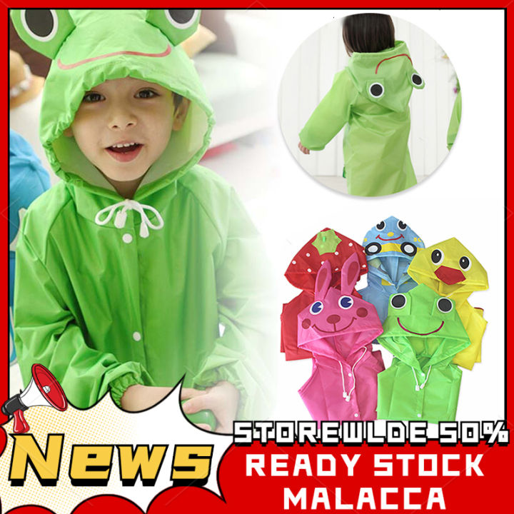 Children Cartoon Kid Kids Raincoat Cute Animal Funny Rain Coat Raining ...