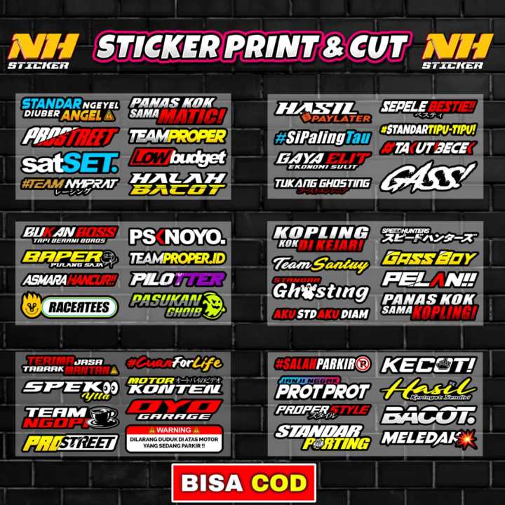 Stiker Racing Pack Print Cut Viral Terbaru Stiker Motor Sticker Helm ...