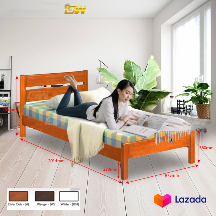 Single/Super Single Fully Solid Wood Bed Frame/ Wooden Bedframe ...