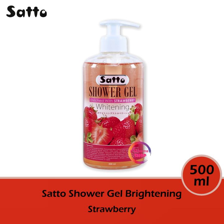 Satto Shower Gel Whitening Strawberry 500ml badan| body | cair | liquid ...
