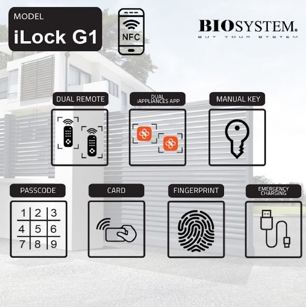 BIOSYSTEM DIGITAL GATE LOCK ILOCK G1 | Lazada Singapore
