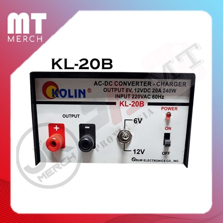 Kolin 6 & 12V 20 Ampere (KL-20B) AC-DC Converter Charger Power Supply | Lazada PH