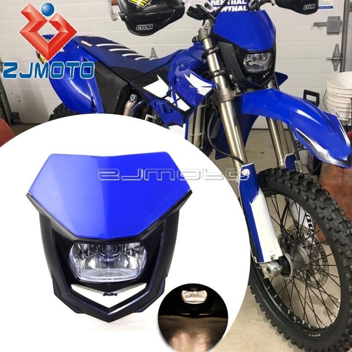 H4 35W Headlight Fairing Blue Off Road Motorcycle Headlight Enduro ...