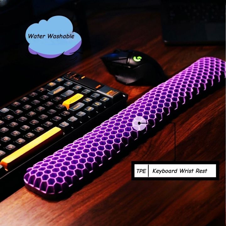 Washable TPE High-Elasticity Keyboard & Mouse Wrist Rests for Full Size ...