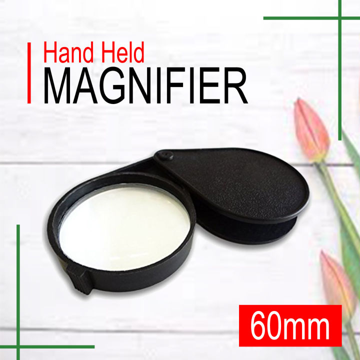 Folding Magnifier Hand Held Plastic Magnifier 60mm Black | Lazada PH