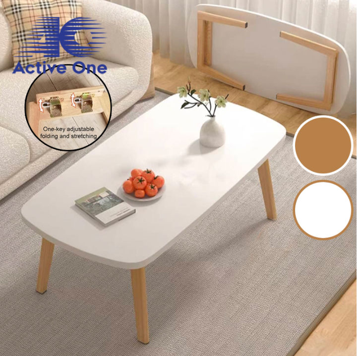 ACTIVEONE 100CM Coffee Table Small Living Room Table Solid Wood ...