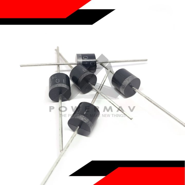 5pcs 10a10 diode 10a 50v 10amps 0.95 V 1000V 250.0 A 150.0 Cel -65.0 ...