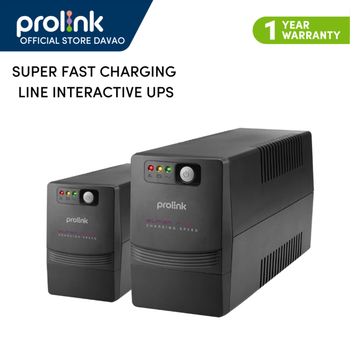 Prolink 650VA, 1200VA,1500VA, 2000VA Super Fast Charging Line Interactive UPS Power Supply W ...