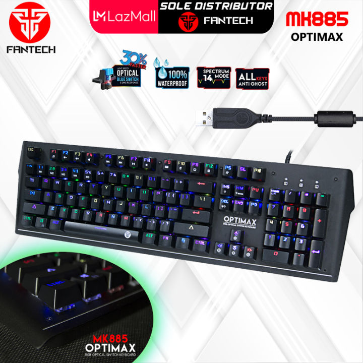 FANTECH MK885 OPTIMAX RGB Optical Blue Switch Mechanical Gaming ...