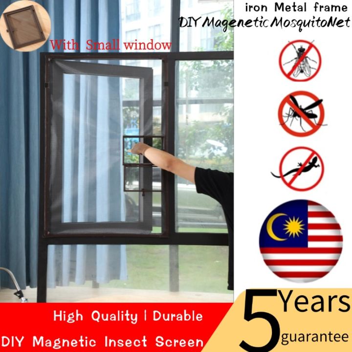(Full Set - IRON Frame) DIY Magnetic Mosquito Net Insect Screen Jaring ...