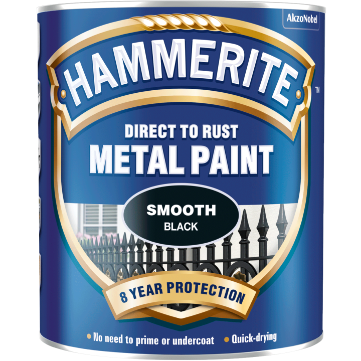 HAMMERITE DIRECT TO RUST METAL PAINT SMOOTH BLACK GOLD SILVER COPPER ...
