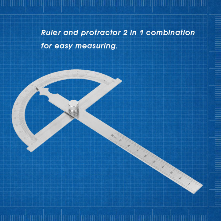 Protractor Ruler 0-180 Degree Stainless Steel Protractor Goniometer ...
