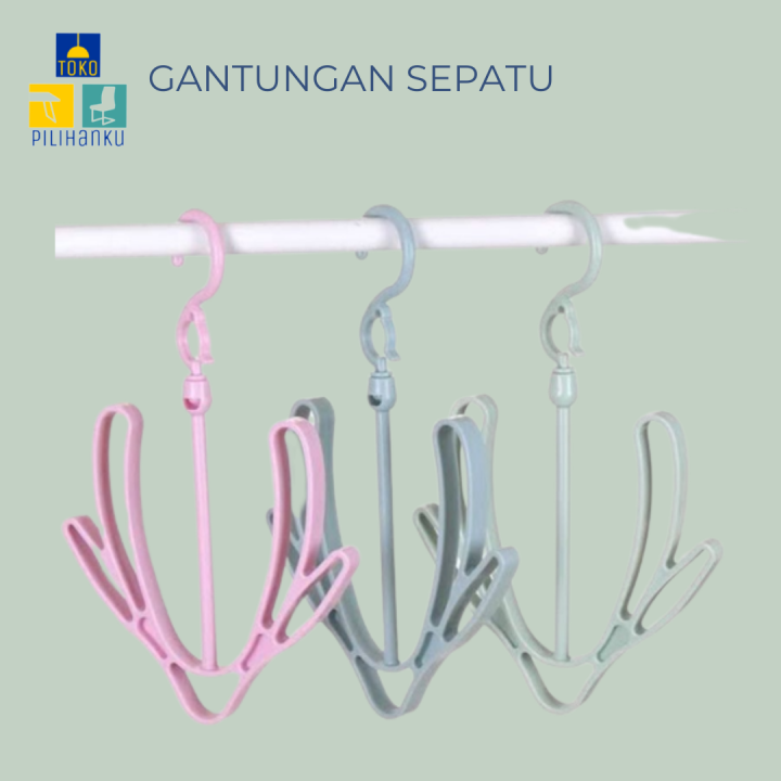 GANTUNGAN SEPATU Sandal Slop Kaos Kaki Tas Shoes Hanger Jemuran Tempat ...