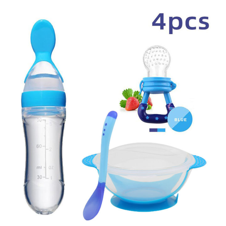 4 pcs/set Baby Food Feeder Kit Infant Fruit Feeder Pacifier Teething ...