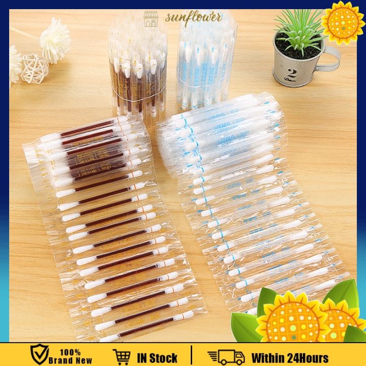 100Pcs Disposable Medical Stick Alcohol Iodophor Cotton Stick Outdoor ...