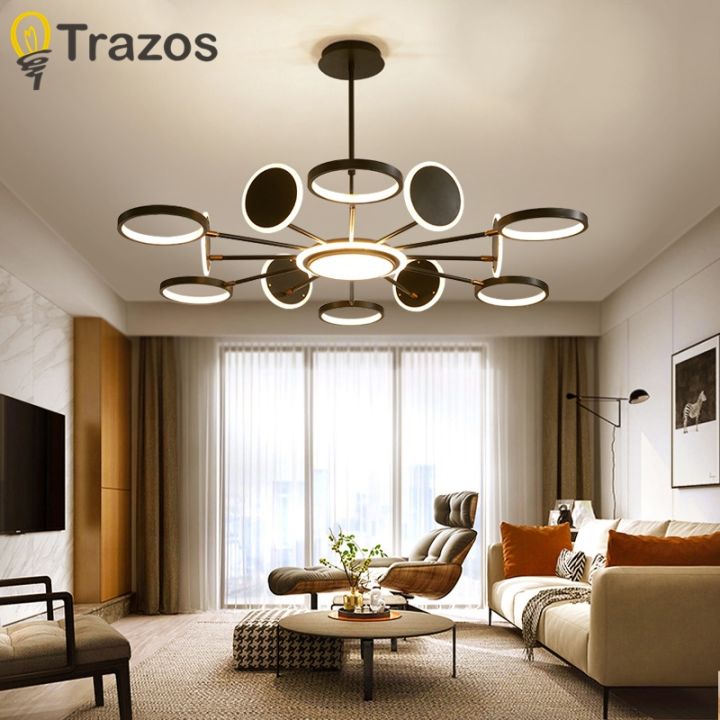 TRAZOS Modern Ceiling Lights Round Ceiling Lamp Black Gold Luxury ...