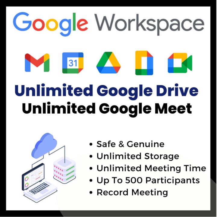 Google Drive Google Meet Unlimited Storage & Meeting Time (24 hours ...
