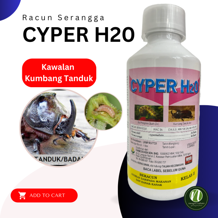 CYPER H2O (1L) Racun Lalat Putih Lalat Buah Kumbang Tanduk Ulat ...