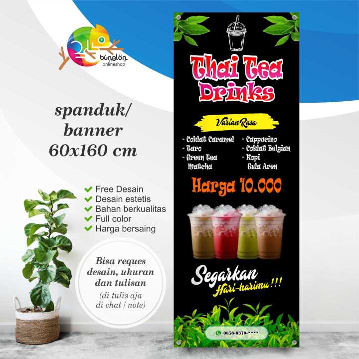 Spanduk, Banner Berdiri Thai Tea, Boba, Milkshake | Lazada Indonesia