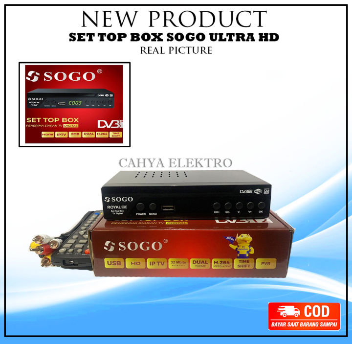 FLASH SALE STB SET TOP BOX RECEIVER TV DIGITAL SOGO ROYAL DVB T2 FULL ...