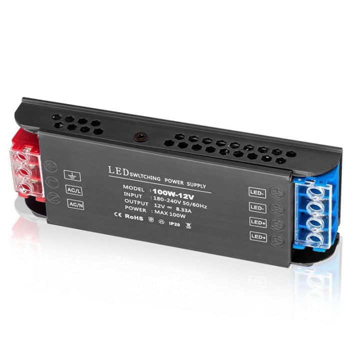 1 PCS LED Transformer 12 V 100 W, LED Transformer 230 V to 12 Volt DC ...