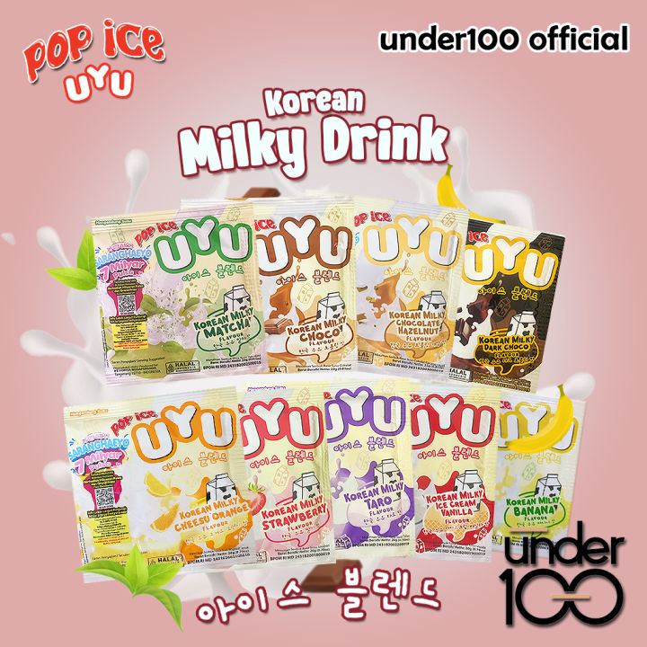 Under100 POP ICE UYU Renceng Isi 10 Sachet Korean Milky Choco | Matcha ...