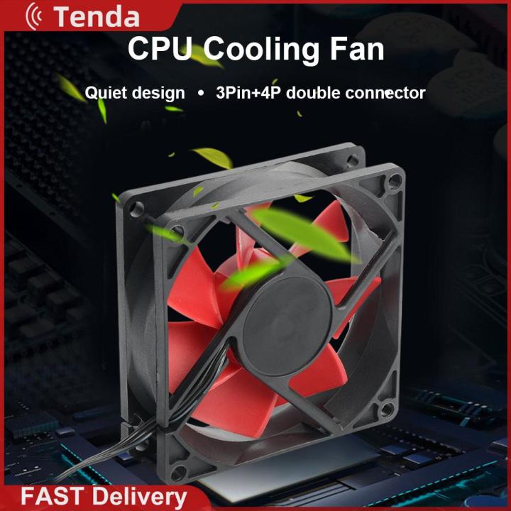 Computer Cooling Fan 3Pin+4Pin Quiet CPU Power Cooler Chassis Case ...
