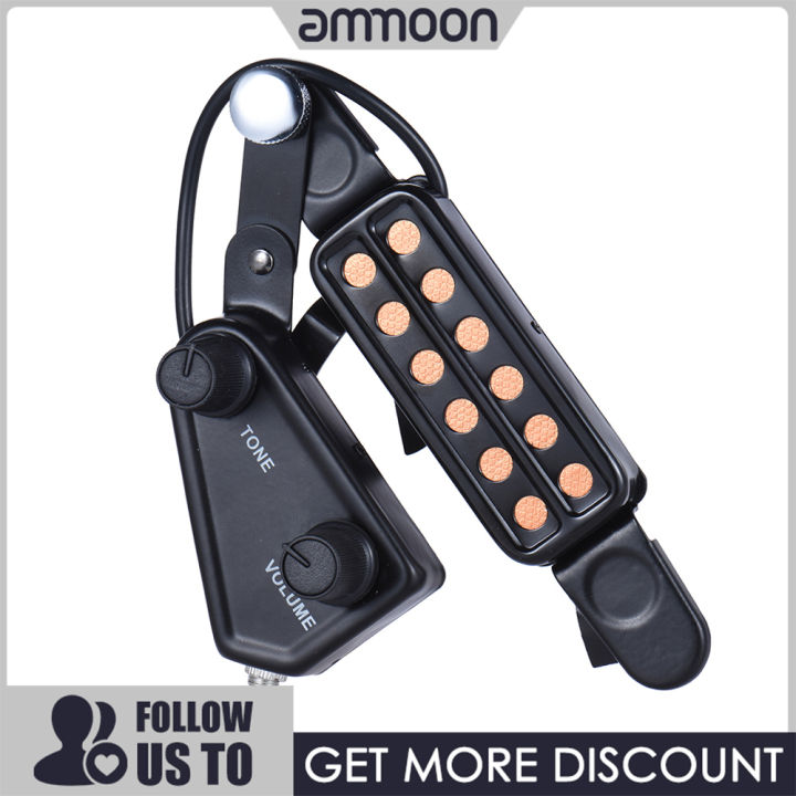 [ammoon]12-hole Acoustic Guitar Sound Hole Pickup Mag-netic Transducer ...