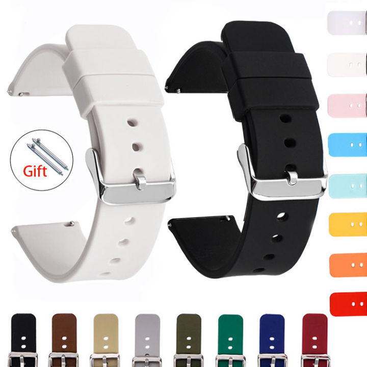 Soft Silicone Watch Strap Quick Release Watchbands 12 14 16 18 19 20 21 ...